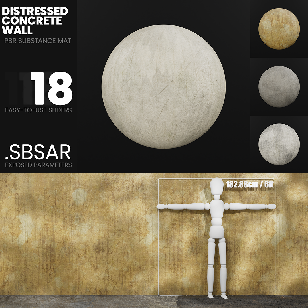Substance Material - Distressed Concrete Wall
