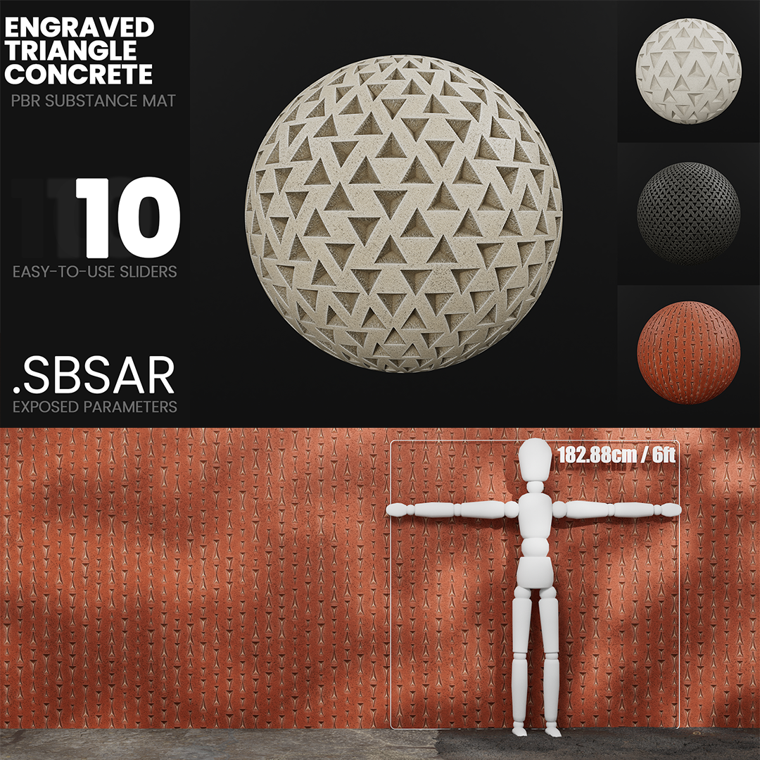 Substance Material - Engraved Triangle Concrete